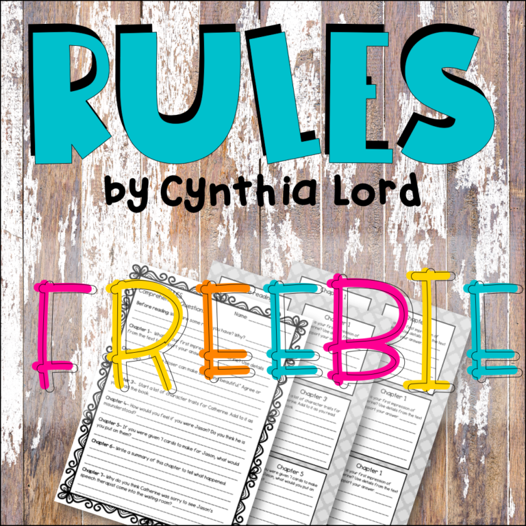 Rules by Cynthia Lord FREEBIE | Made By Teachers
