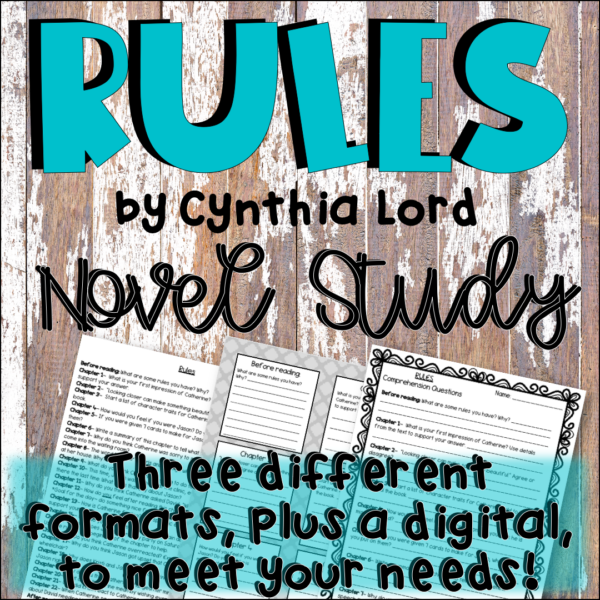 Rules by Cynthia Lord Novel Study | Made By Teachers