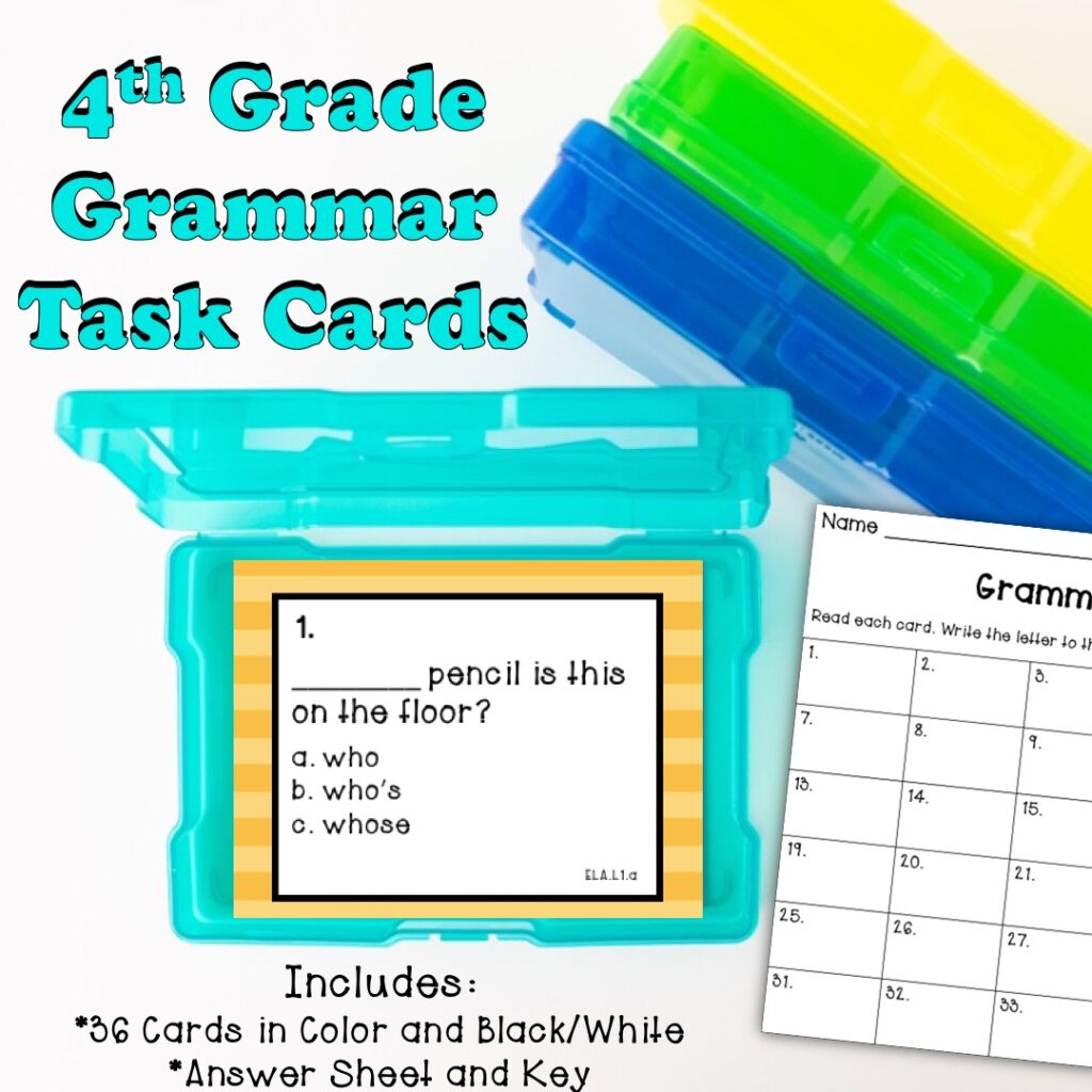 Grammar Task Cards - 4th Grade | Made By Teachers