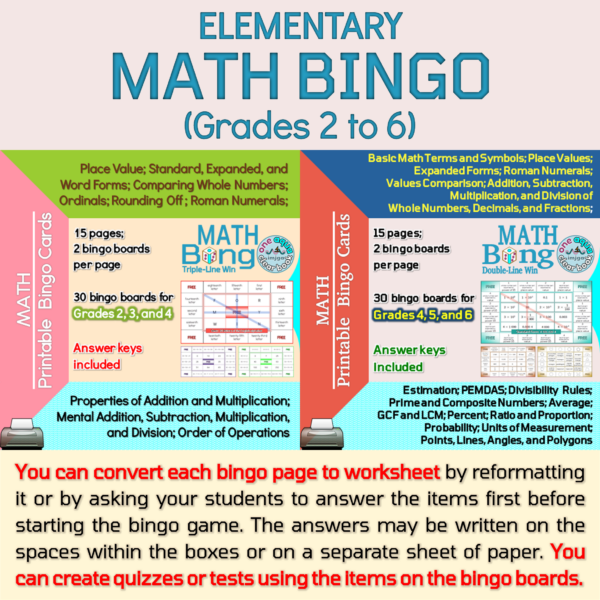 Elementary Math Bingo Games for Grades 2—6 | Made By Teachers