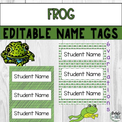 Frog Editable Printable Table Name Tags 3x8.5 - Made By Teachers