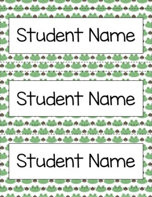 Frog Editable Printable Table Name Tags 3x8.5 - Made By Teachers