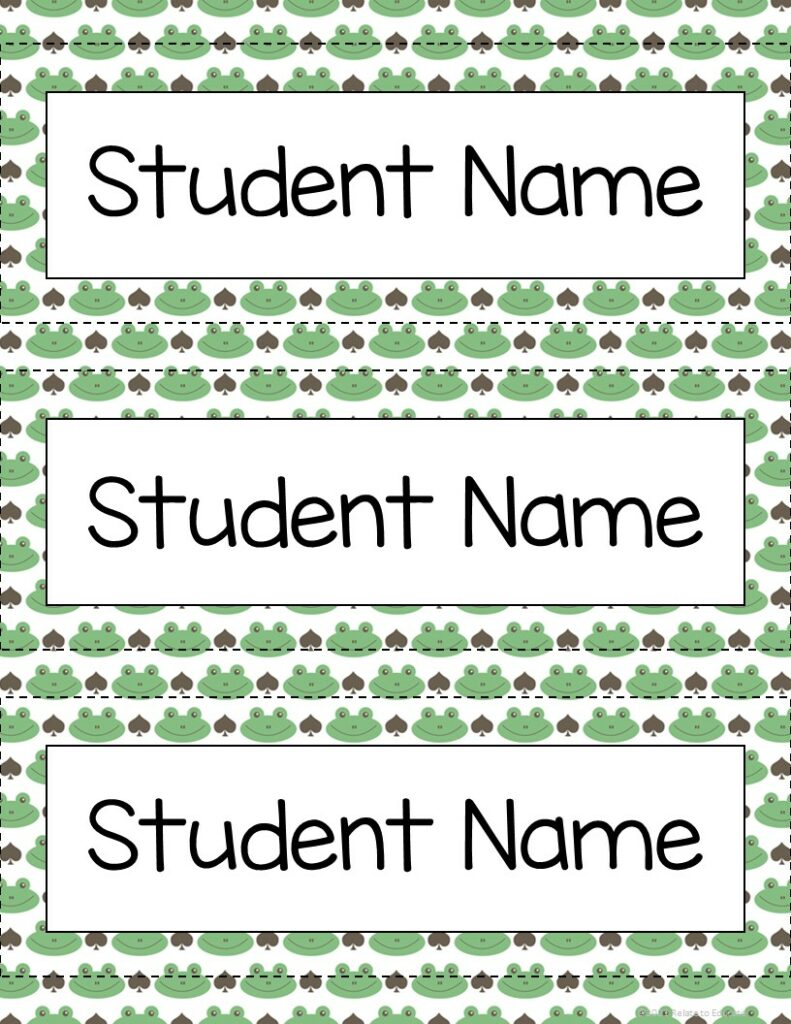 Frog Editable Printable Table Name Tags 3x8.5 - Made By Teachers