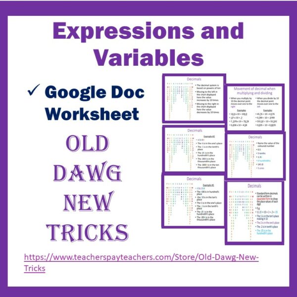 Expressions and Variables Google Doc Assignment | Made By Teachers