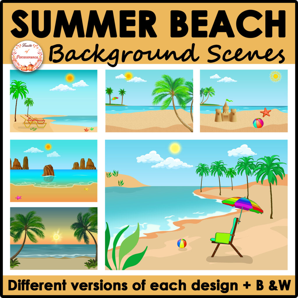 Beach Background Scenes Clipart - Made By Teachers