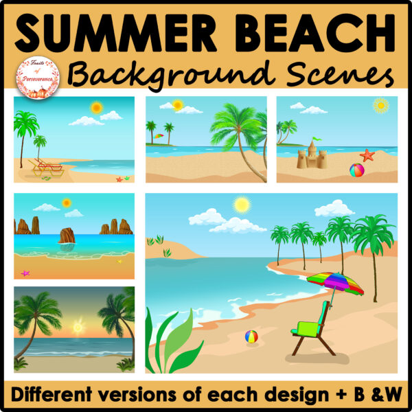 Beach Background Scenes Clipart - Made By Teachers