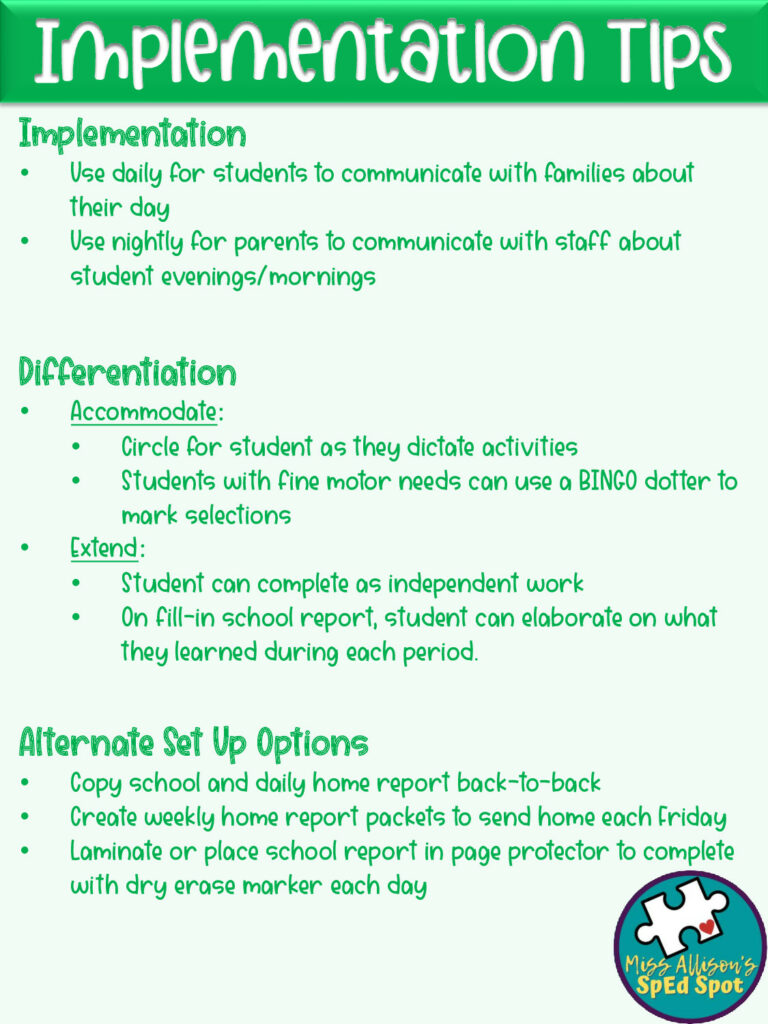 Differentiated Home-School Communication Worksheet | Made By Teachers