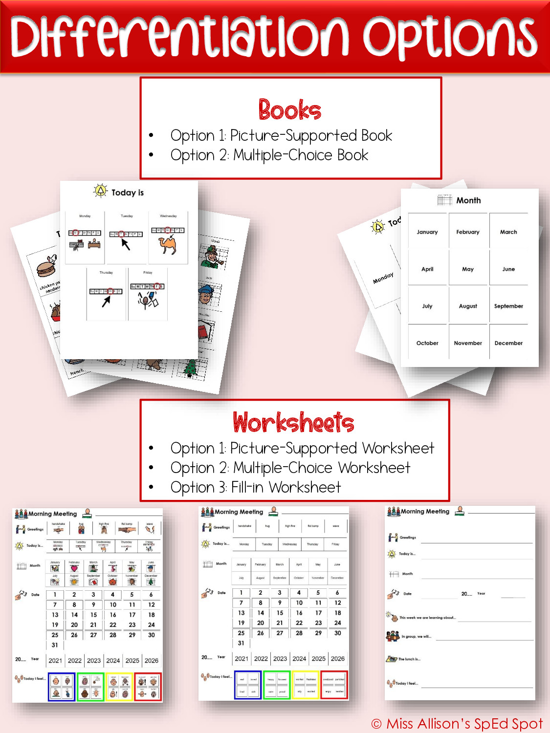 Differentiated Morning Meeting Book and Worksheets - Made By Teachers