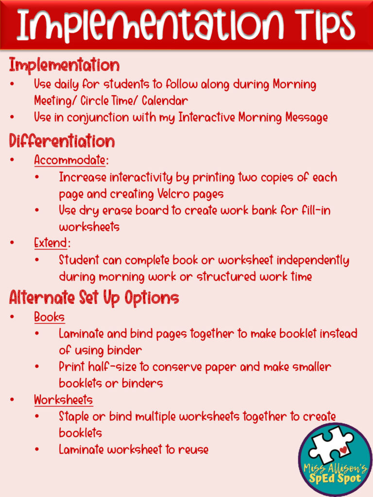 Differentiated Morning Meeting Book and Worksheets | Made By Teachers