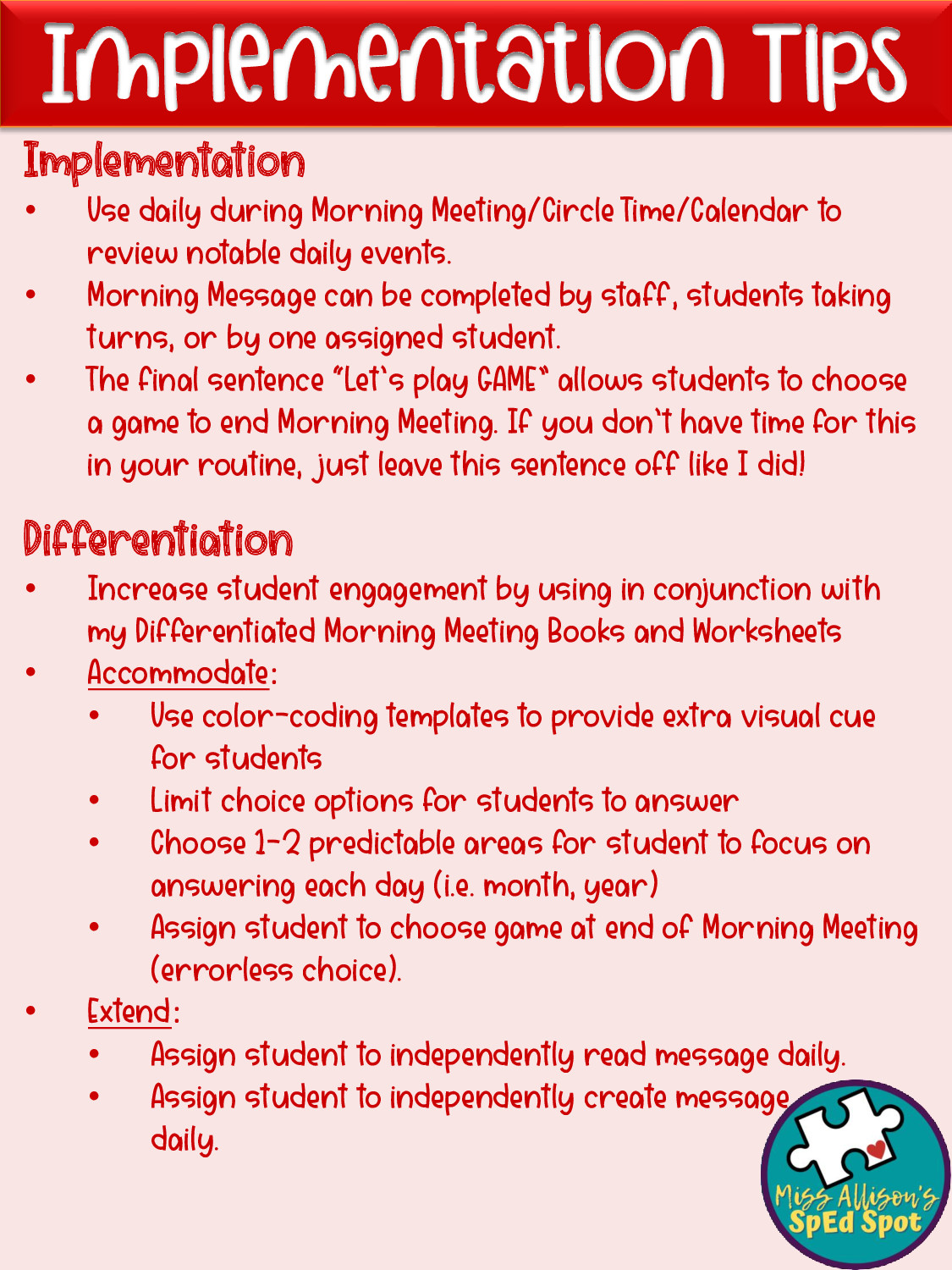 Interactive Morning Message for Special Education - Made By Teachers