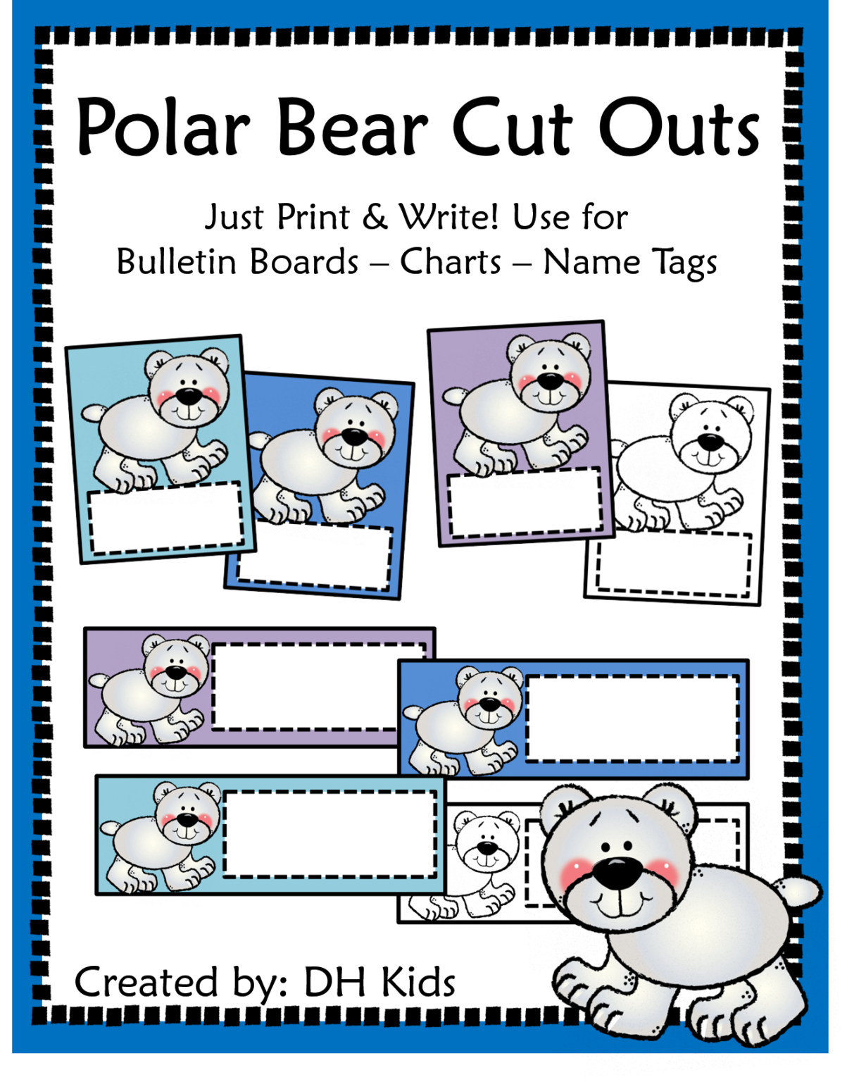 Polar Bear Cut Outs - Name Labels - Name Tags | Made By Teachers