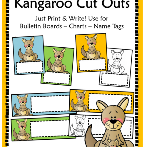 Kangaroo Cut Outs - Name Labels - Name Tags (Copy) | Made By Teachers
