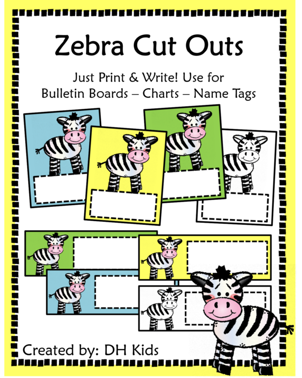 Zebra Cut Outs - Name Labels - Name Tags | Made By Teachers