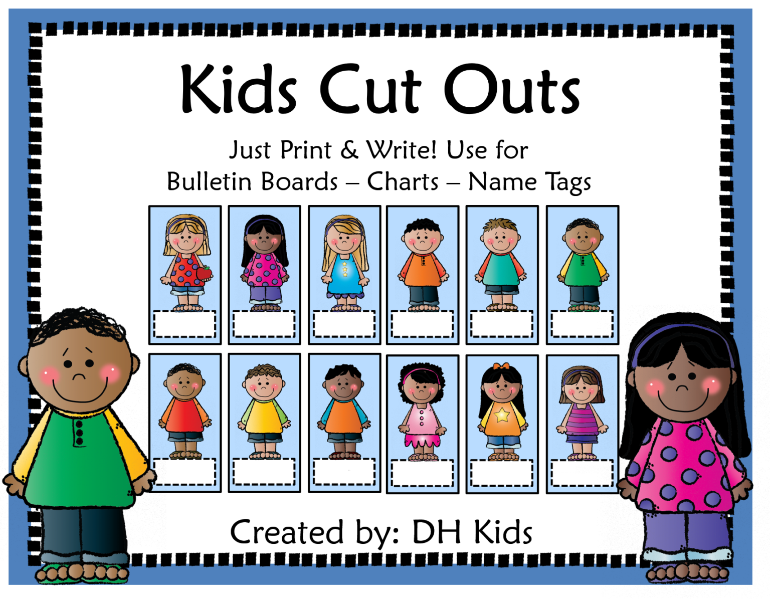 Kids Cut Outs - Name Labels - Name Tags | Made By Teachers