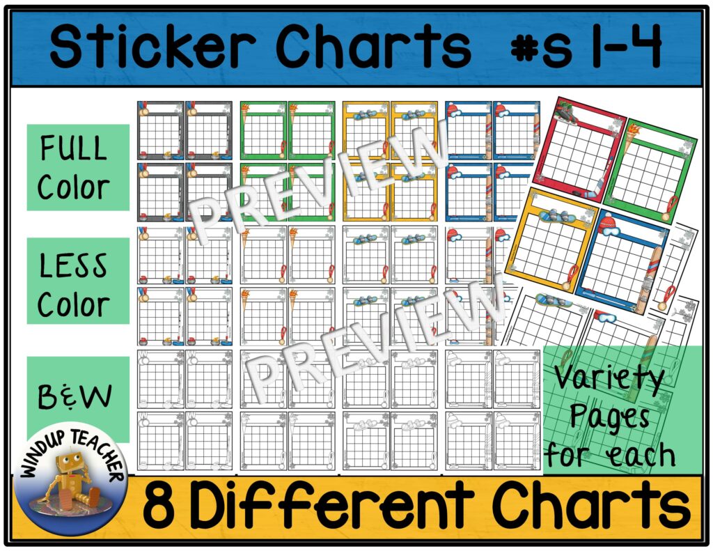 Winter Sports Sticker Charts | Made By Teachers