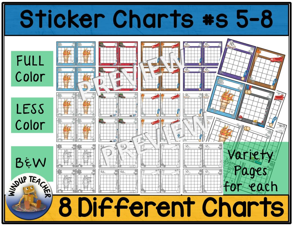 Winter Sports Sticker Charts | Made By Teachers