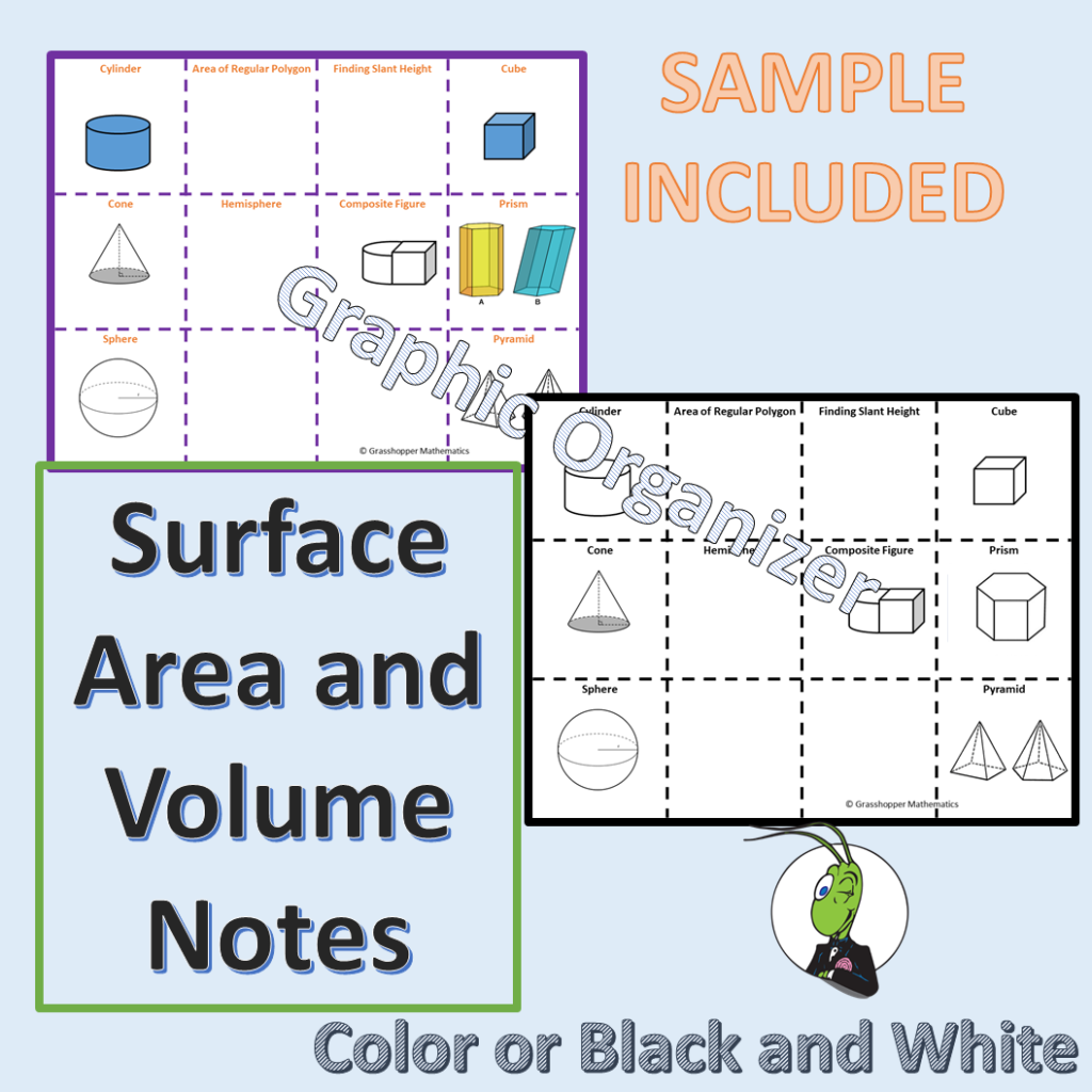 Surface Area and Volume Graphic Organizer - Made By Teachers