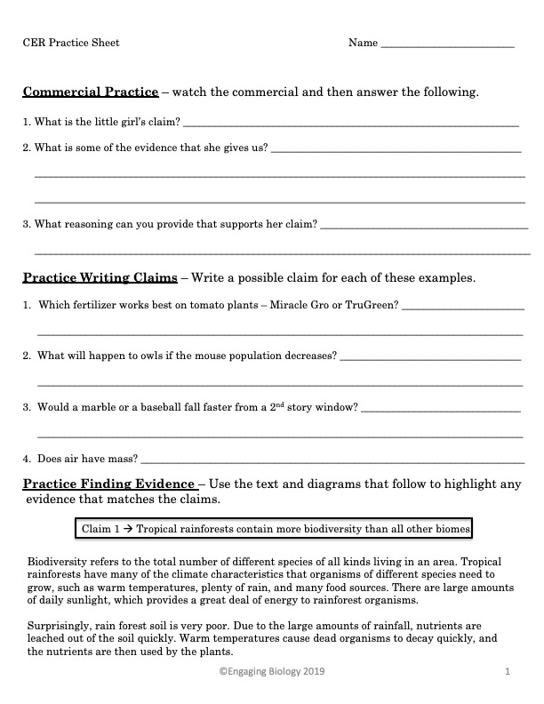 Introduction to CER - Made By Teachers