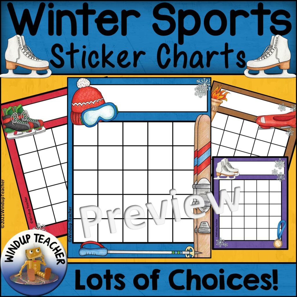 Winter Sports Sticker Charts | Made By Teachers
