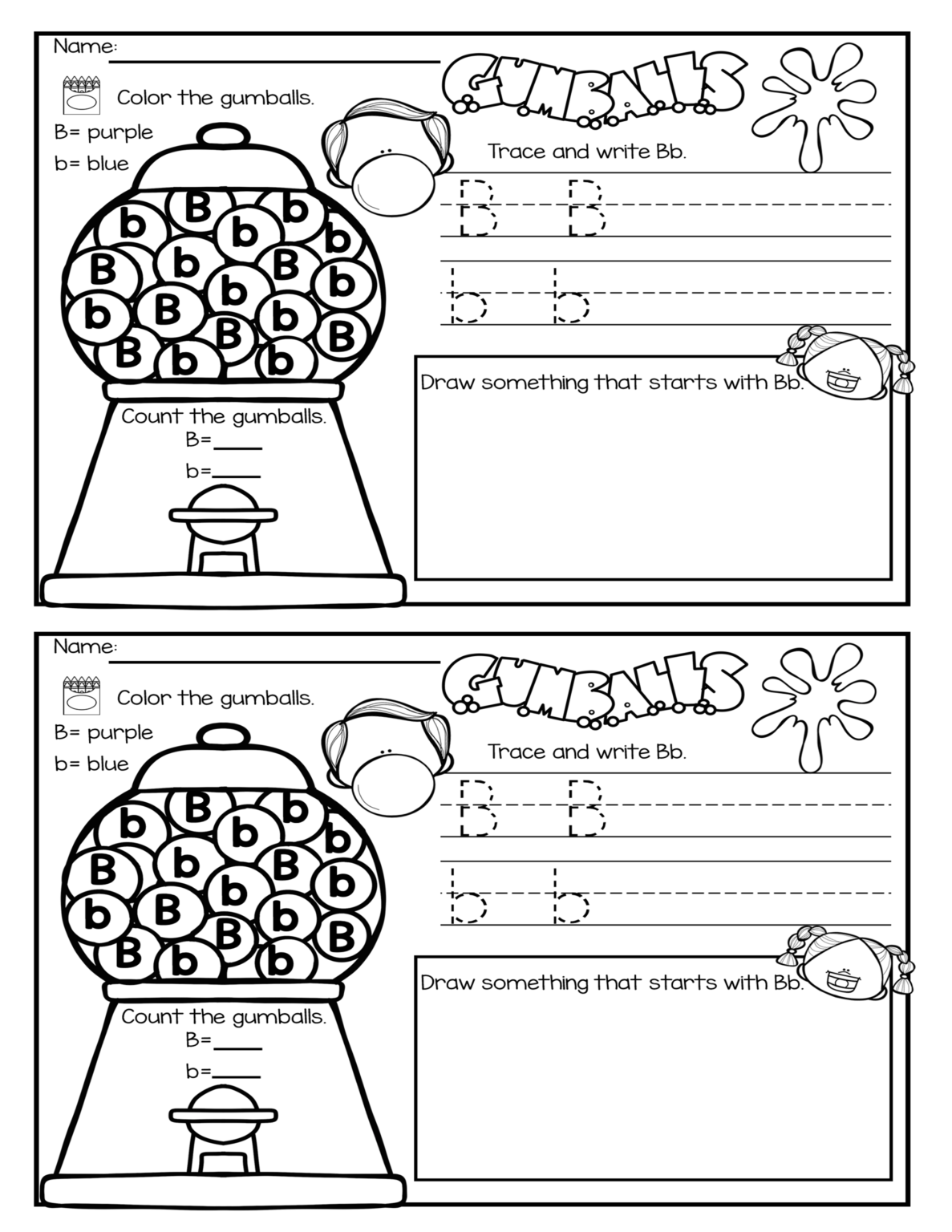 Gumball Letters - Made By Teachers