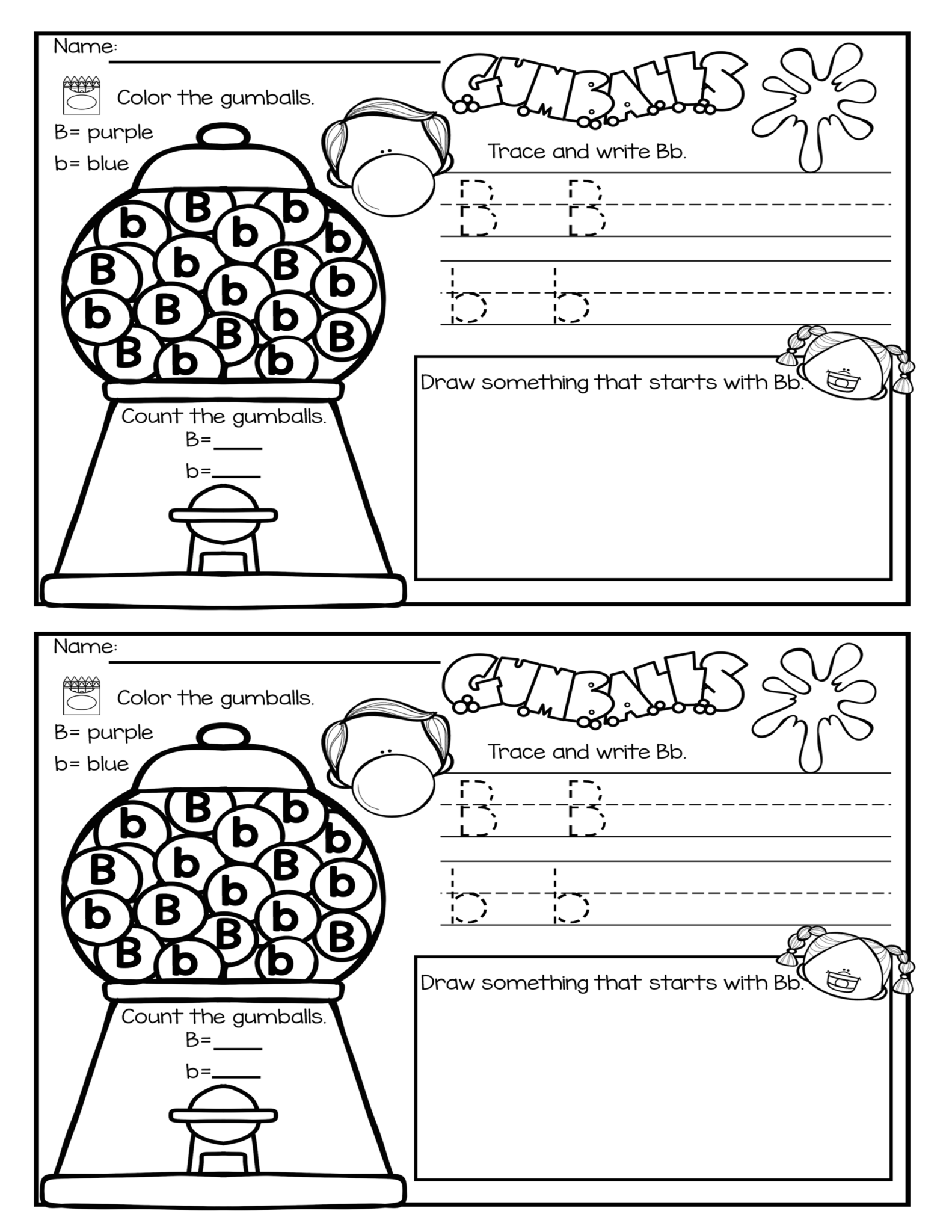 Gumball Letters - Made By Teachers