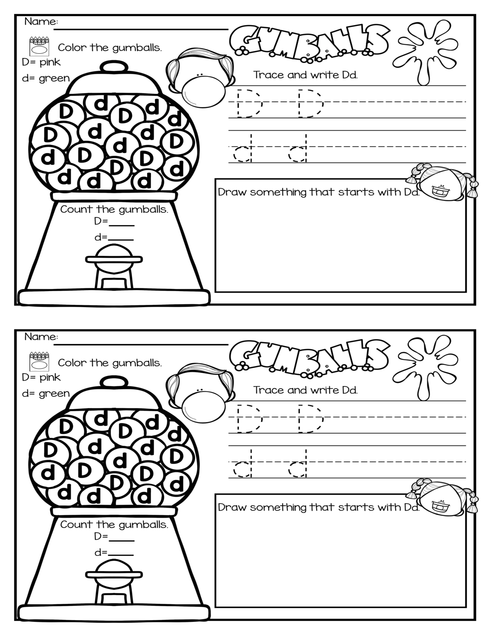 Gumball Letters - Made By Teachers