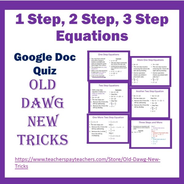 1 Step, 2 Step, 3 Step Equations Google Doc Quiz | Made By Teachers