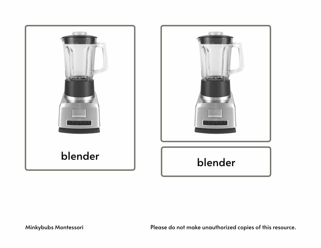 Kitchen Appliance 3 Part Cards - Made By Teachers