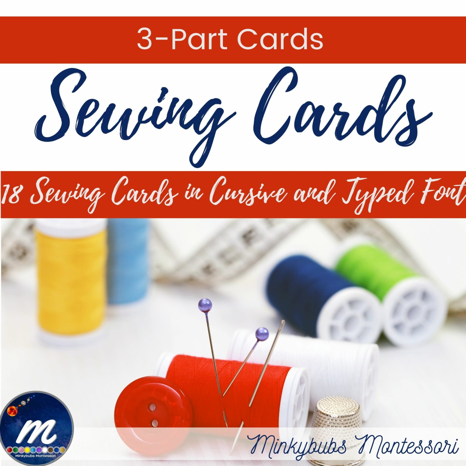 Sewing 3 Part Cards - Made By Teachers