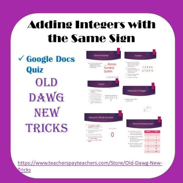 Adding Integers with the Same Sign Google Doc Quiz | Made By Teachers