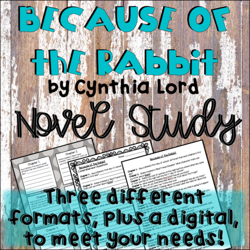 Because of the Rabbit by Cynthia Lord Novel Study | Made By Teachers