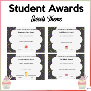 Editable Student Awards Sweets Theme - Made By Teachers