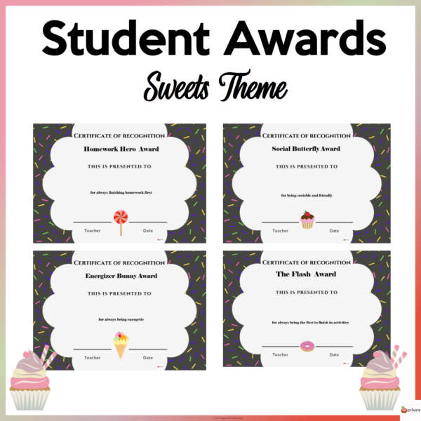 Editable Student Awards Sweets Theme - Made By Teachers