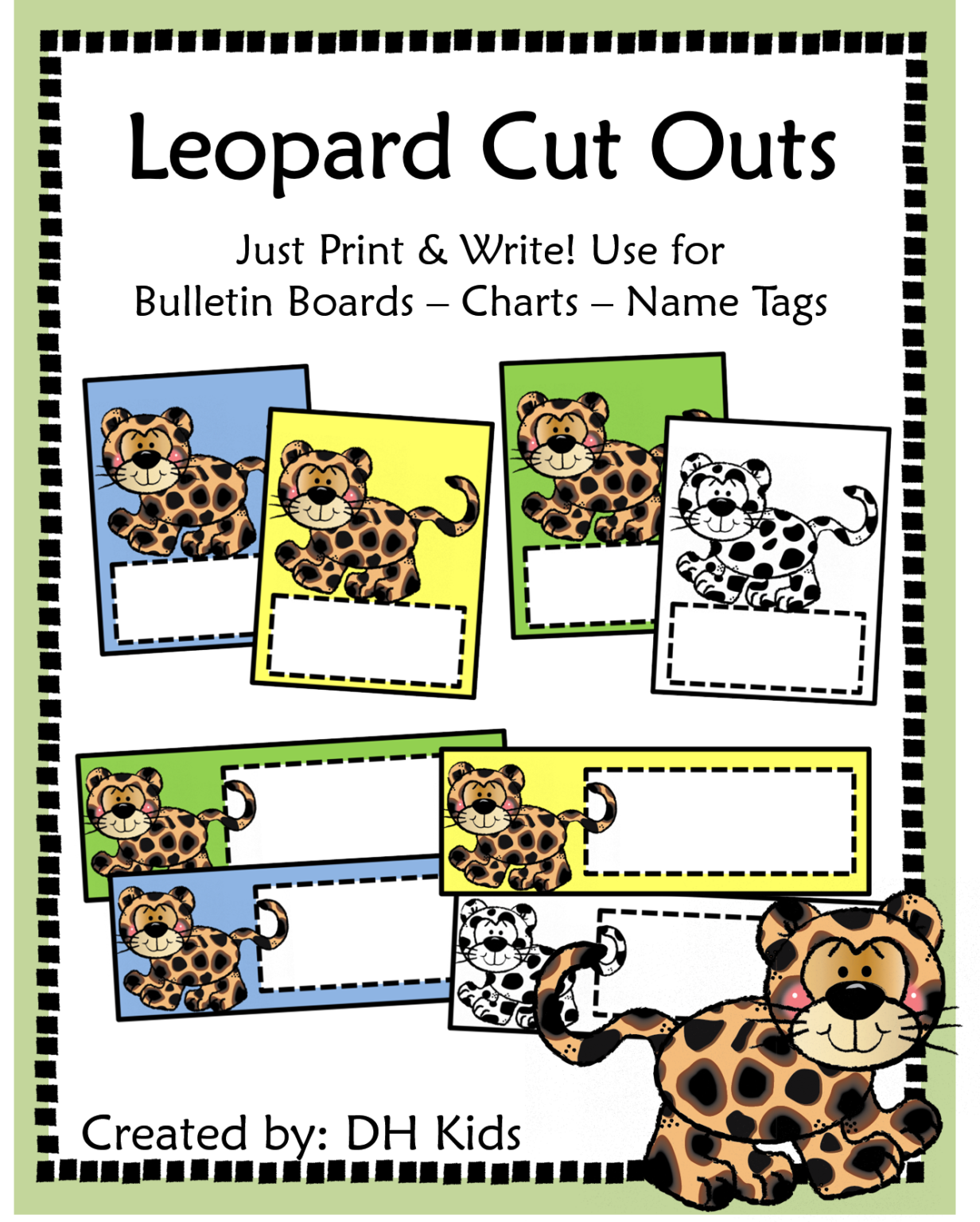Leopard Cut Outs - Name Labels - Name Tags | Made By Teachers