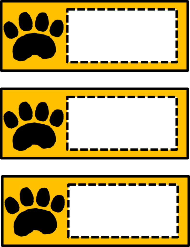 Paw Print Cut Outs - Name Labels - Name Tags - Made By Teachers
