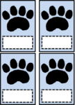 Paw Print Cut Outs - Name Labels - Name Tags - Made By Teachers