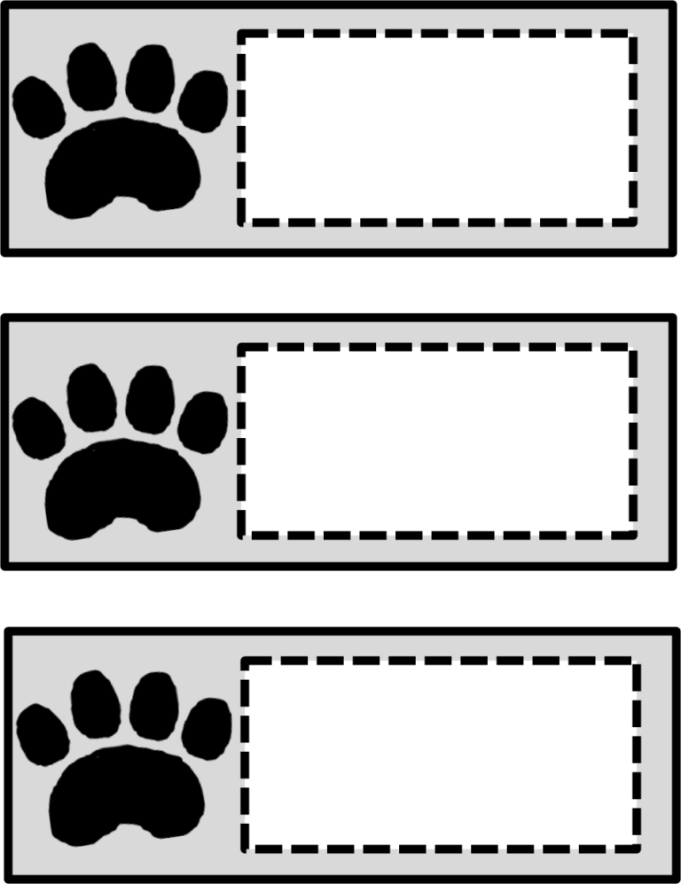 Paw Print Cut Outs - Name Labels - Name Tags - Made By Teachers