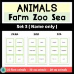 Flashcards Farm, Zoo, Ocean Animals Bundle | Made By Teachers