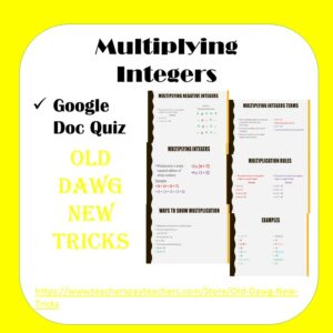 Multiplying Integers Google Doc Quiz - Made By Teachers