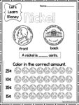 12 Printable Let's Learn Money Worksheets. Kdg.-2 - Made By Teachers