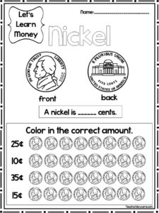 12 Printable Let's Learn Money Worksheets. Kdg.-2 | Made By Teachers
