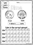 12 Printable Let's Learn Money Worksheets. Kdg.-2 - Made By Teachers