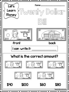 12 Printable Let's Learn Money Worksheets. Kdg.-2 - Made By Teachers