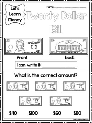 12 Printable Let's Learn Money Worksheets. Kdg.-2 - Made By Teachers
