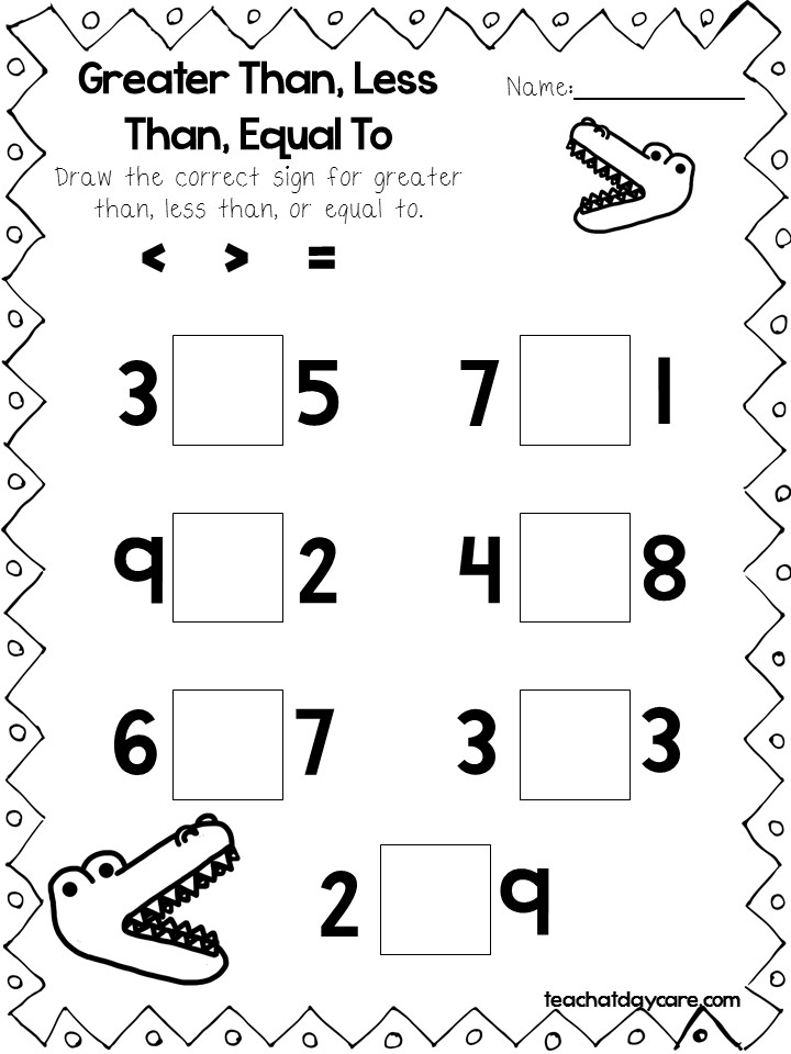 30 Printable Greater Than Less Than Equal To Works Made By Teachers