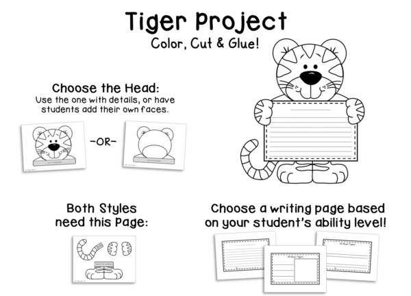Tiger Art & Writing Project - Zoo Report | Made By Teachers