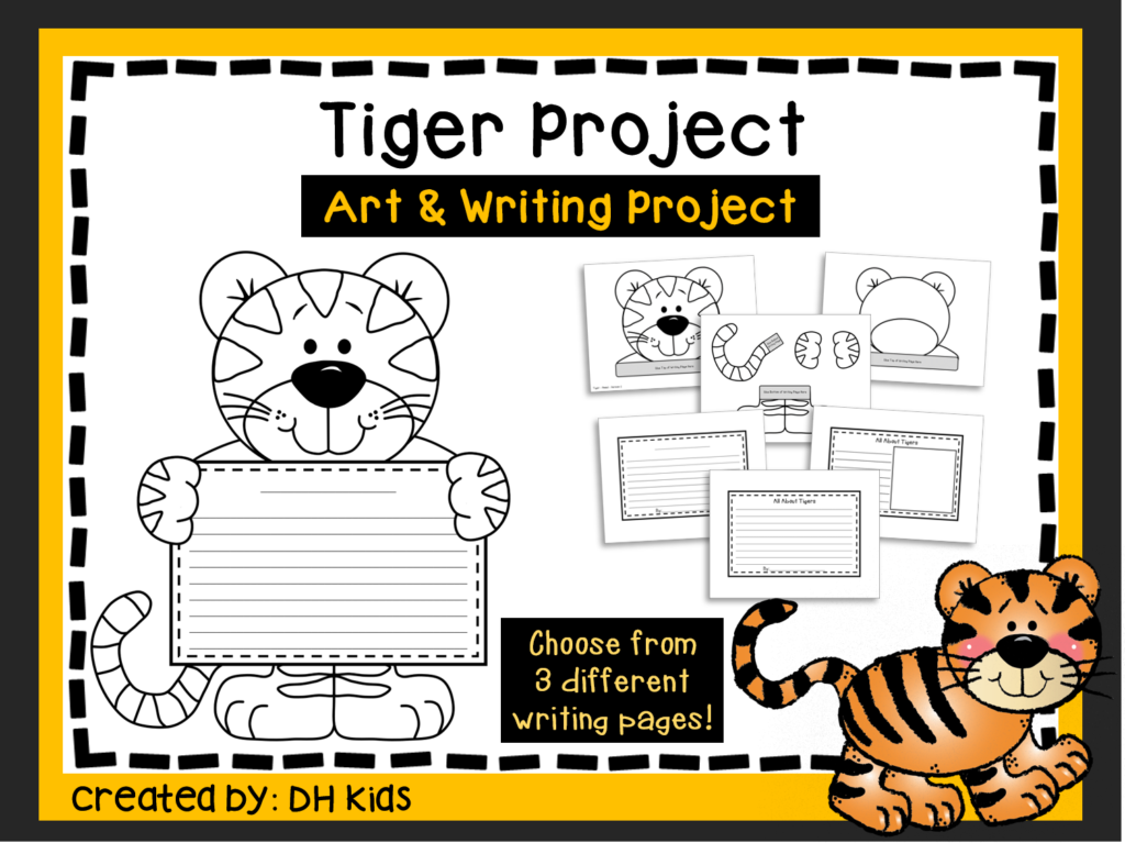 Tiger Art & Writing Project - Zoo Report | Made By Teachers