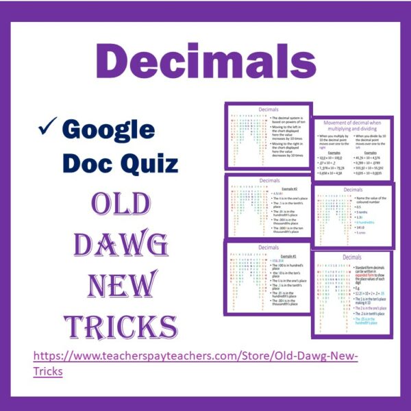 Decimals Google Doc Quiz - Made By Teachers