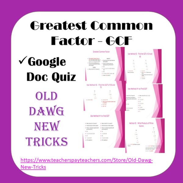 Greatest Common Factor Google Doc Quiz | Made By Teachers