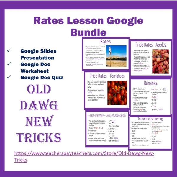 Rates Lesson Google Bundle | Made By Teachers